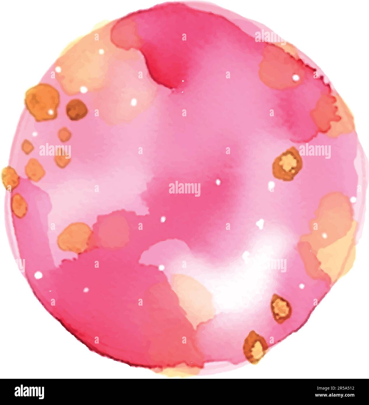hand painted splash wet pink watercolor splash golden glitter Stock ...