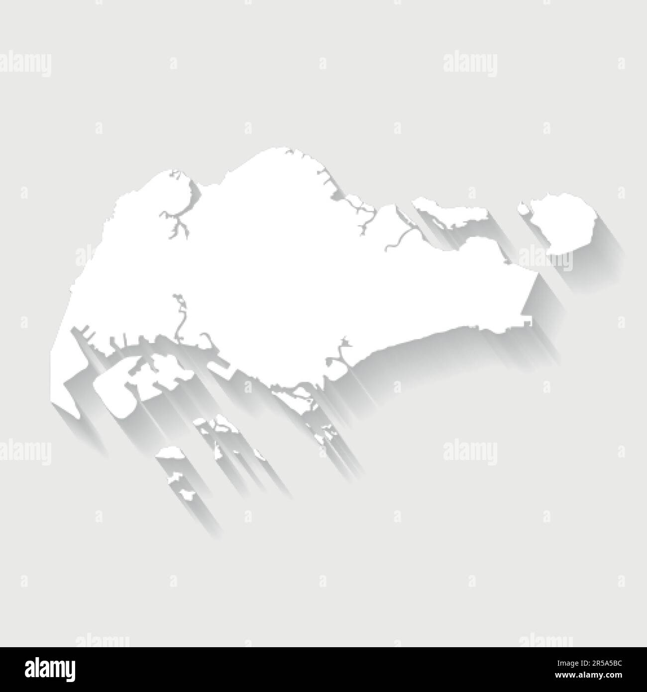 Simple white map of Singapore, vector, illustration, eps 10 file Stock ...