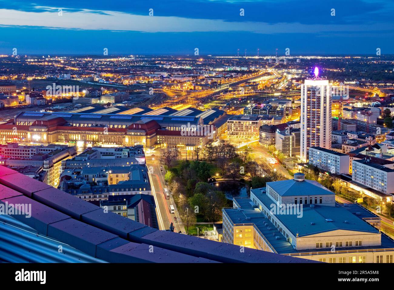 City panorama, view from the City-Hochhaus Leipzig to the ...