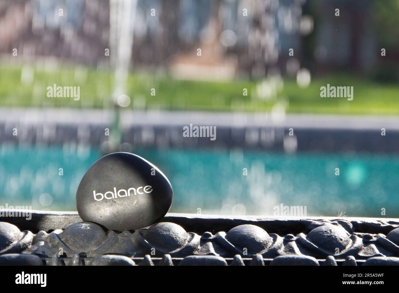 massage stone with the word BALANCE Stock Photo - Alamy