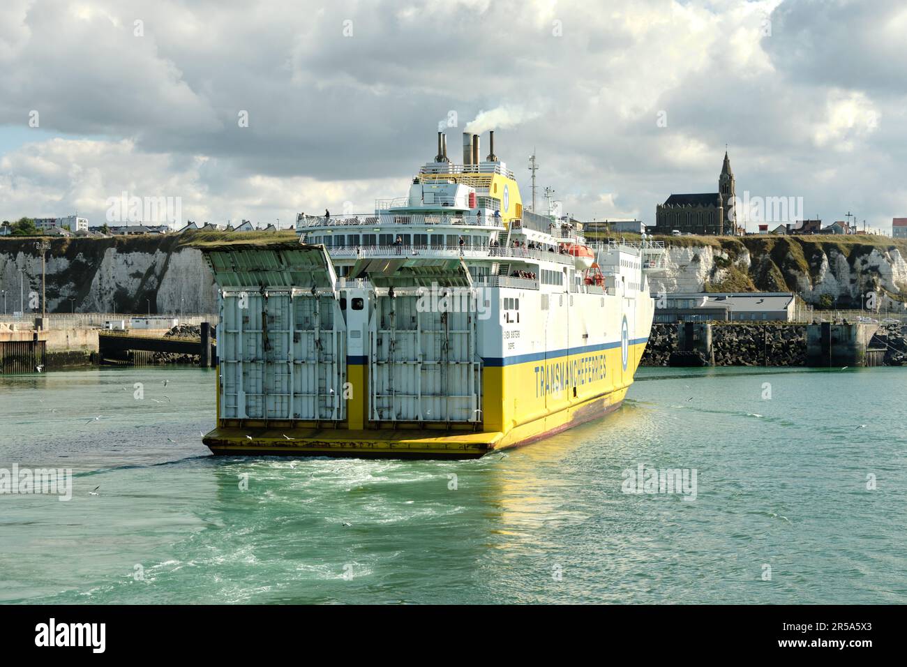 Dieppe, Normandy, France - September 21 2022: The DFDS passenger ferry from Newhaven arriving at ...
