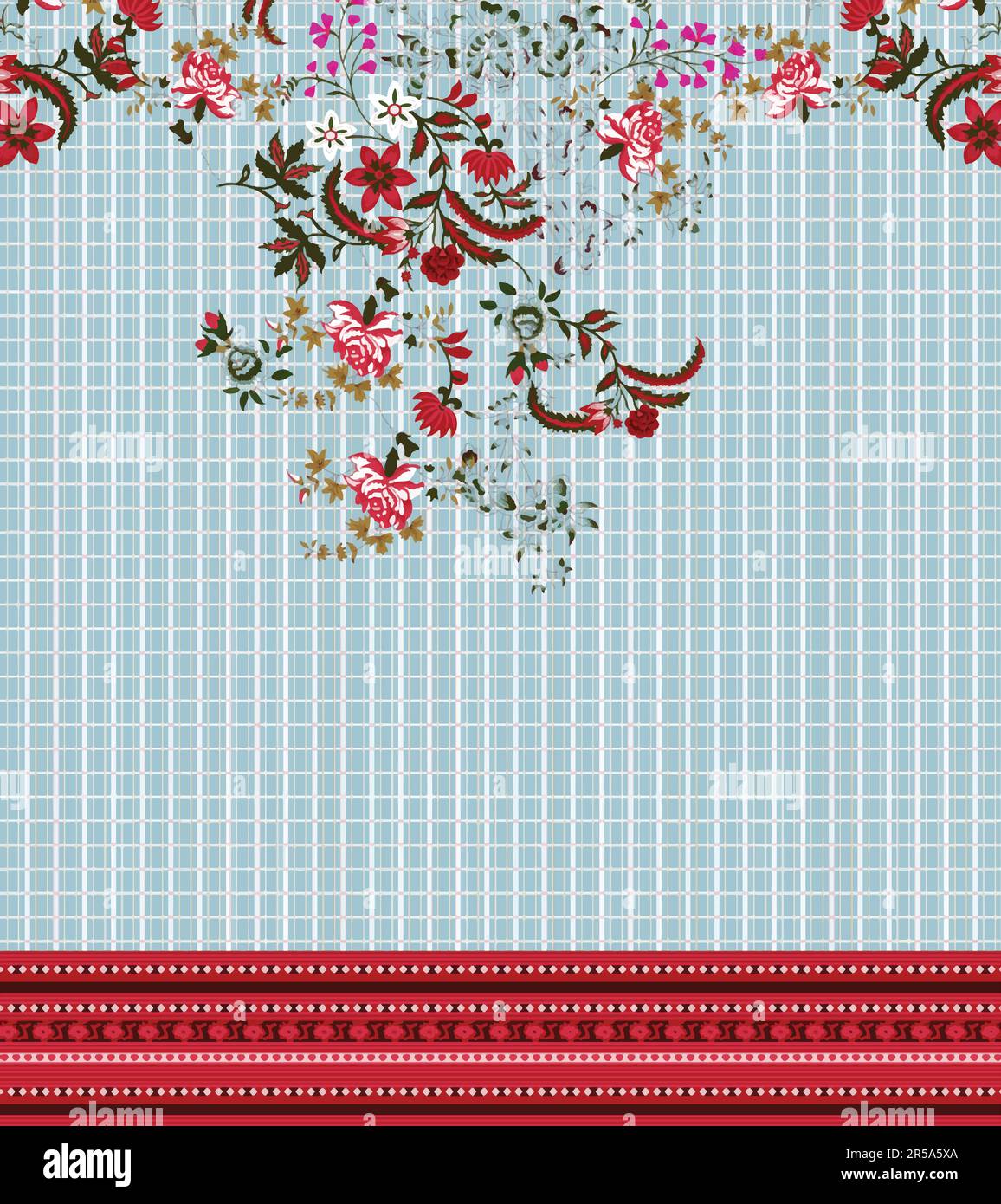 Abstract Design of Textured Flowers Ready for Textile Prints Stock ...
