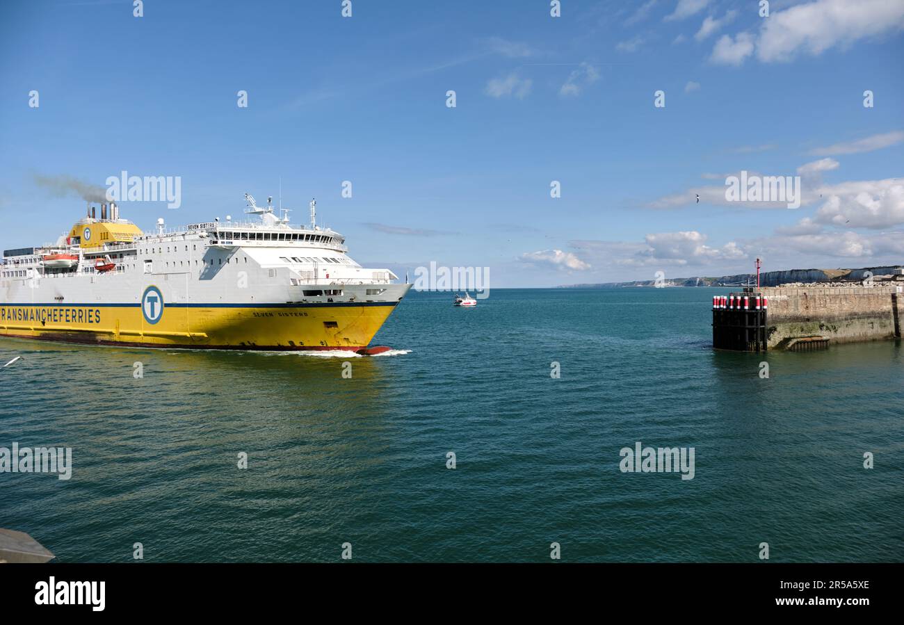 Dieppe, Normandy, France - September 21 2022: The DFDS passenger ferry from Newhaven arriving at ...