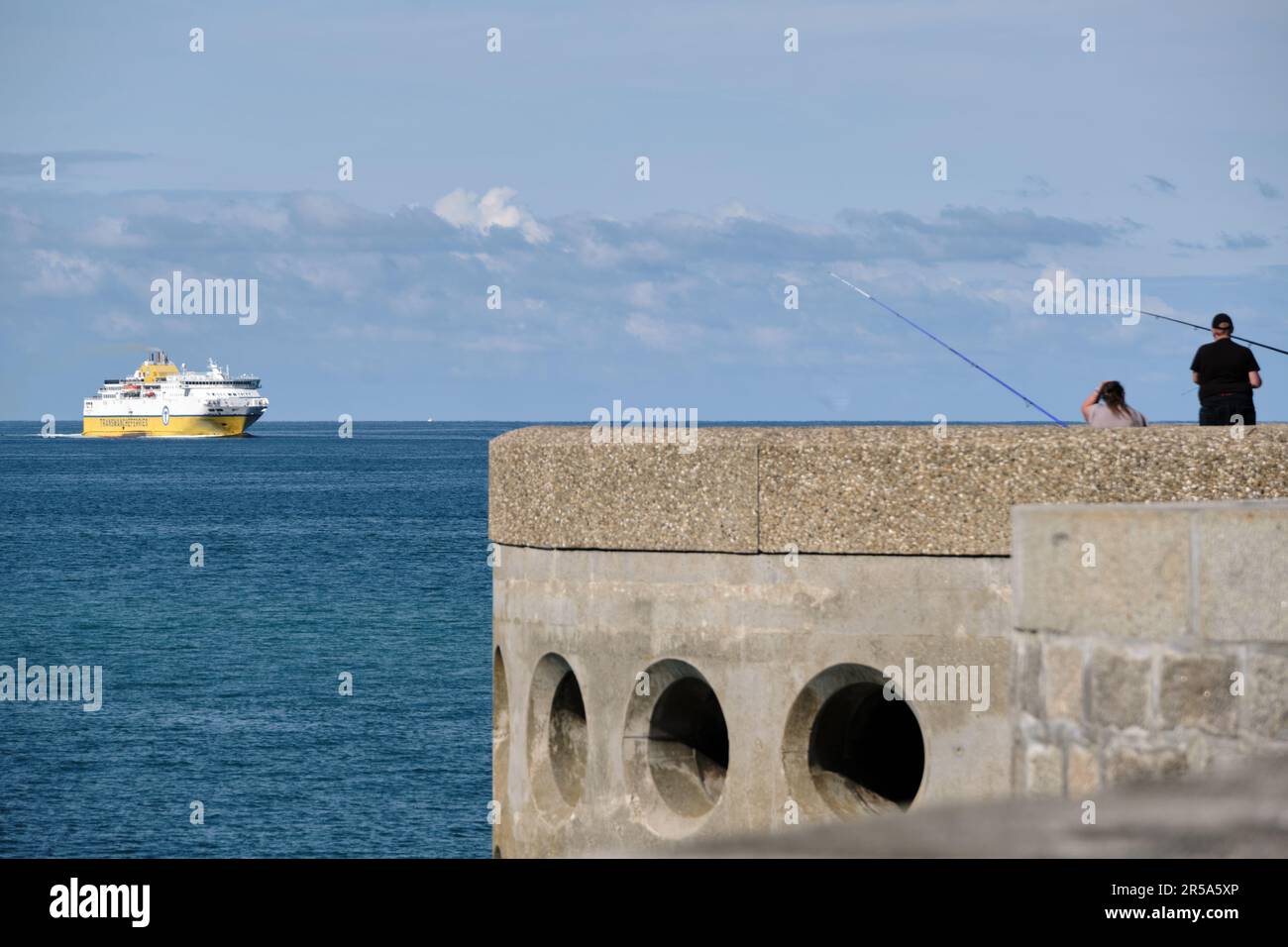 Dieppe, Normandy, France - September 21 2022: The DFDS passenger ferry from Newhaven arriving at ...