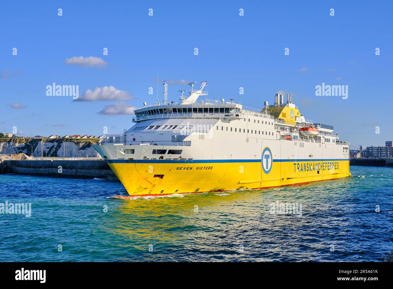 Dieppe, Normandy, France - September 21 2022: The DFDS passenger ferry departing from the ...