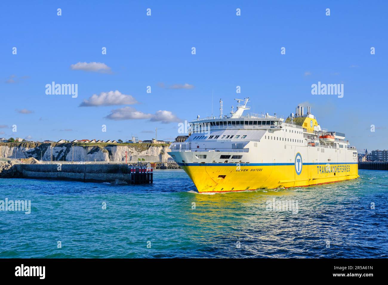 Dieppe, Normandy, France - September 21 2022: The DFDS passenger ferry departing from the ...