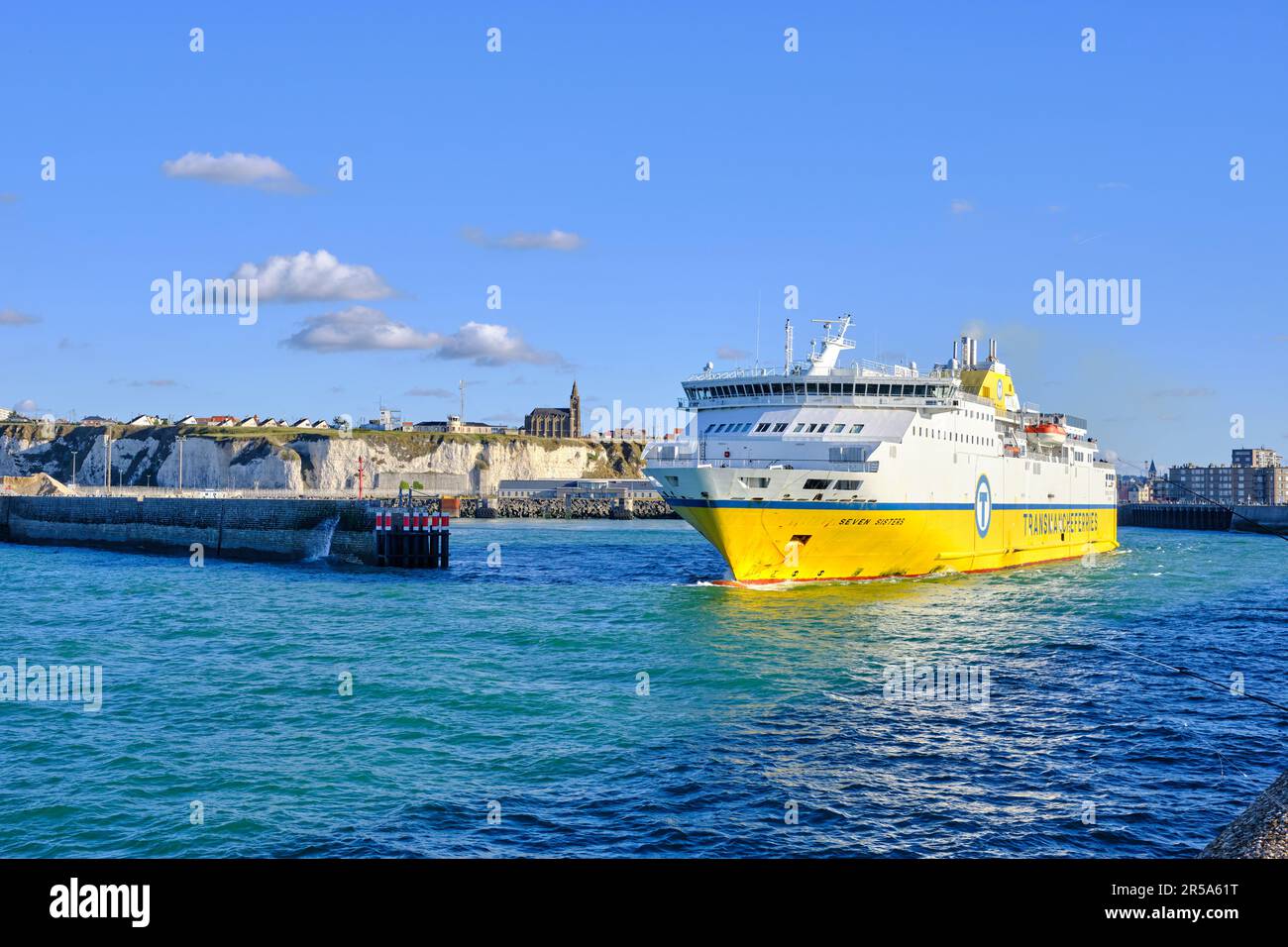 Dieppe, Normandy, France - September 21 2022: The DFDS passenger ferry departing from the ...