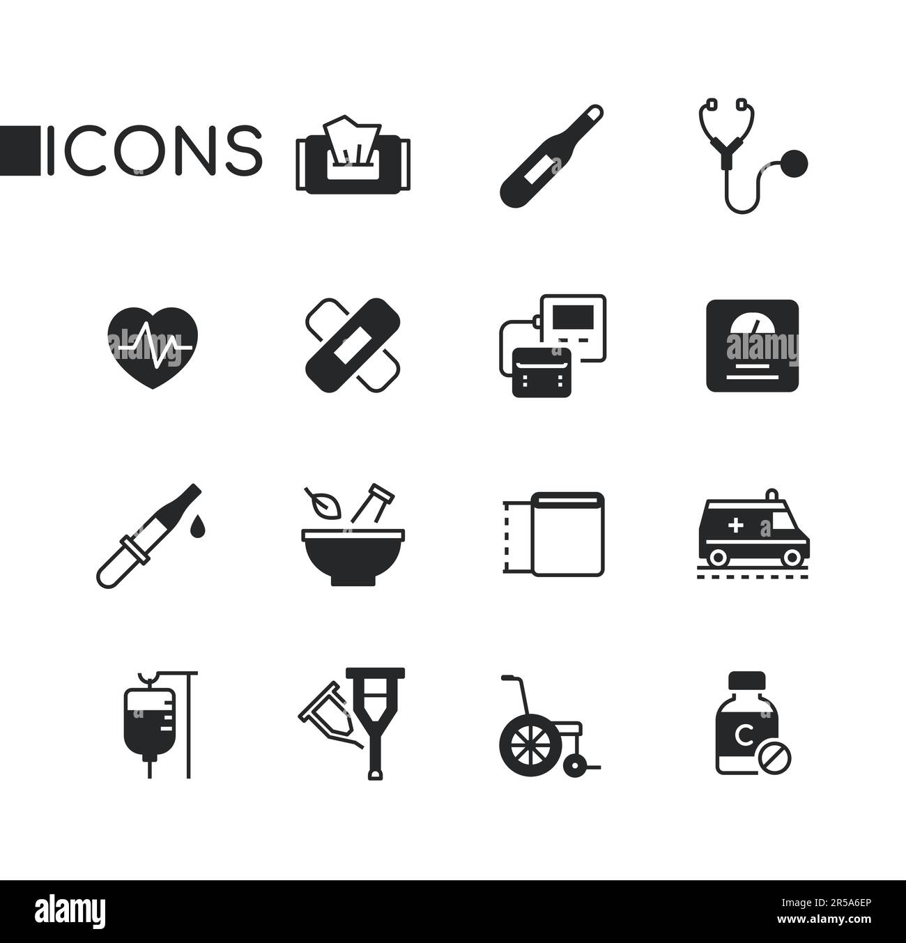 Physical health care - set of line design style icons Stock Vector Image & Art - Alamy