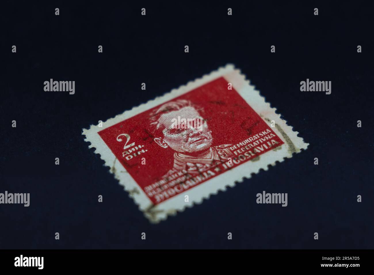 Picture of a stamp with the portrait of Josip broz Tito. Josip Broz ...