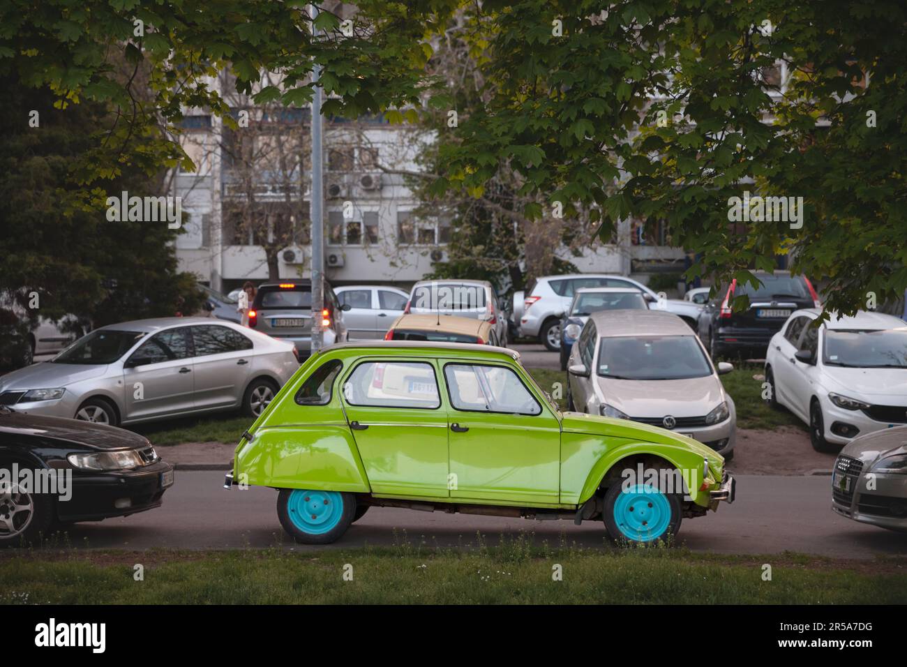 Picture of a citroen Dyane parked in the center of Belgrade, Serbia ...