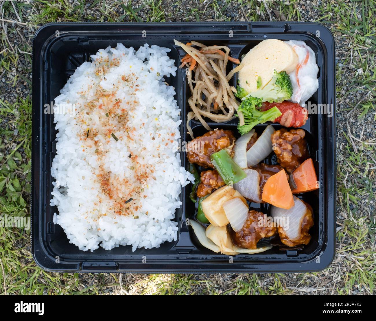 Chicken and rice bento with Furikake, Japan Stock Photo - Alamy