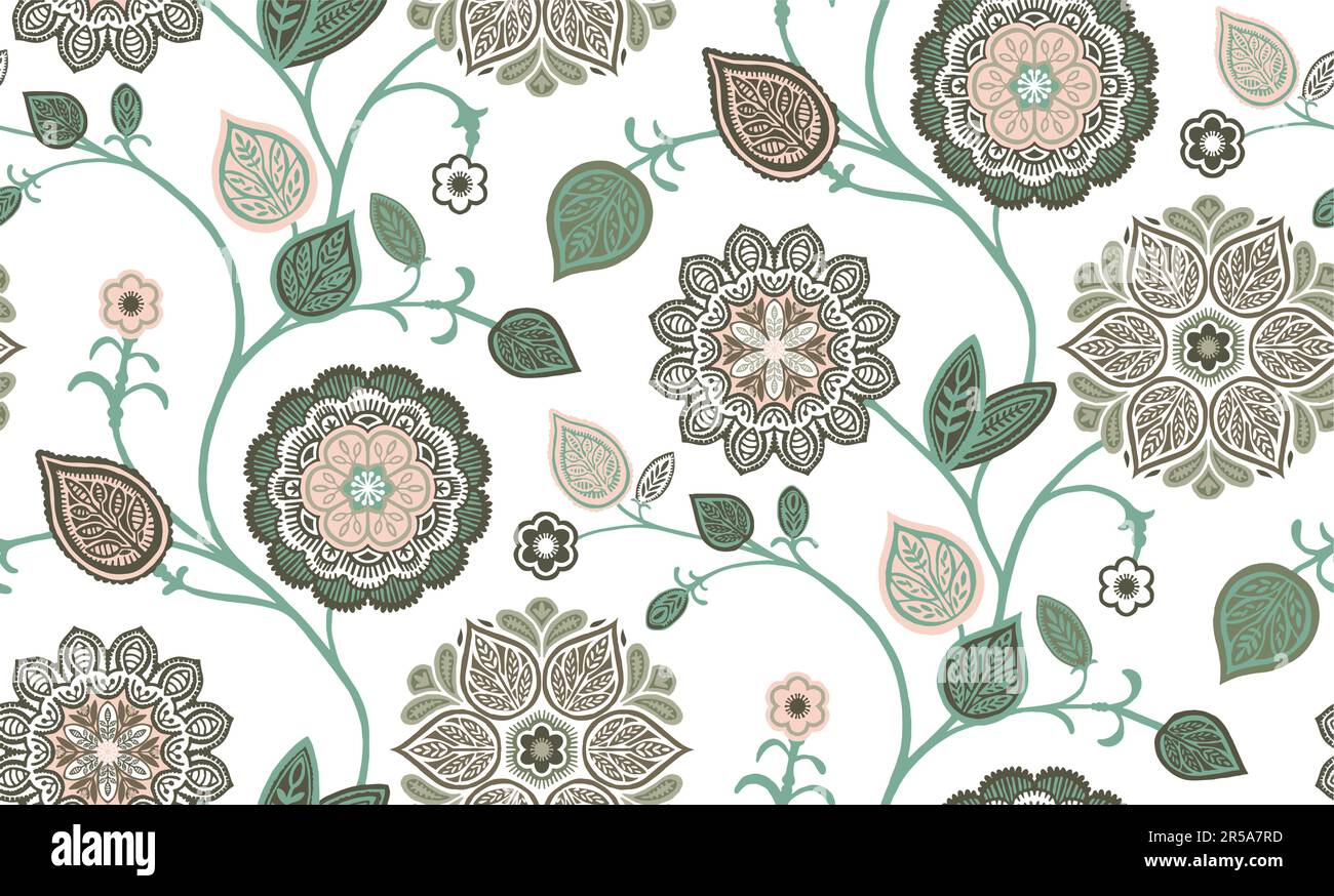 Abstract Design of Textured Flowers Ready for Textile Prints Stock ...
