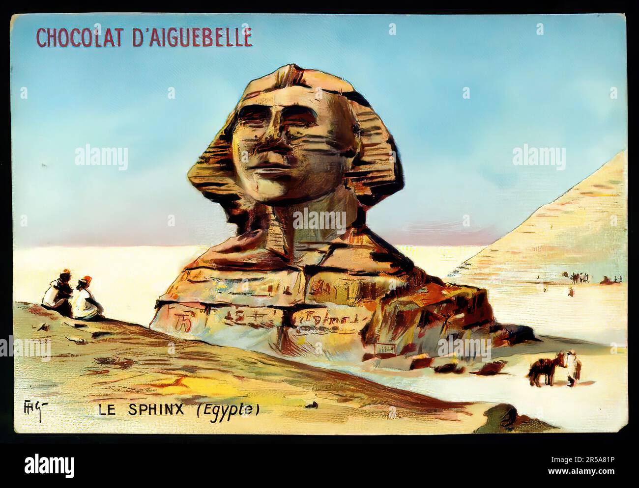 The Sphinx - Vintage French Tradecard, Belle Epoque Era Stock Photo - Alamy