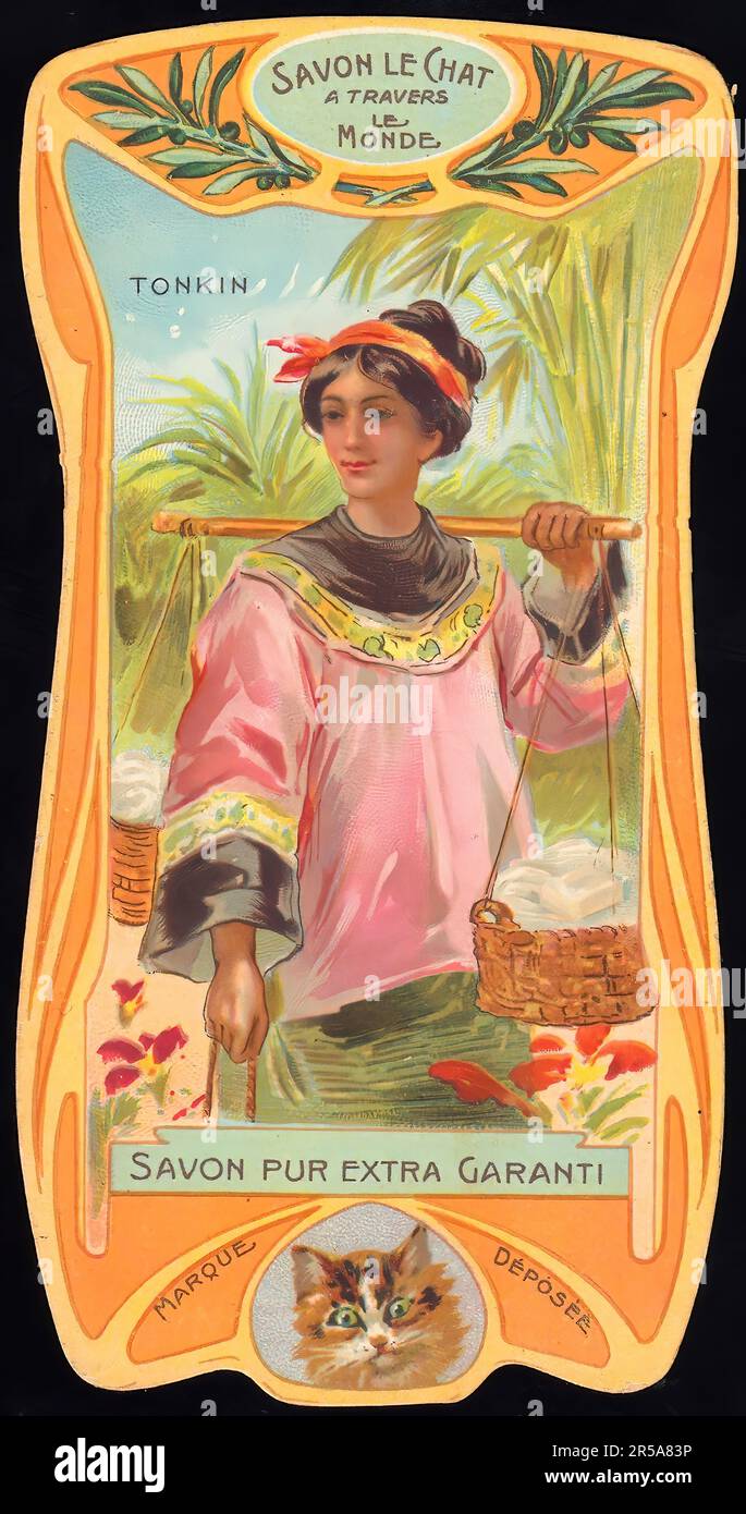 Tonkin - Vintage French Tradecard, Belle Epoque Era Stock Photo - Alamy