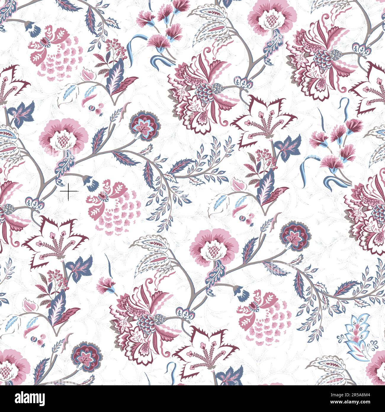 Abstract Design of Textured Flowers Ready for Textile Prints Stock ...