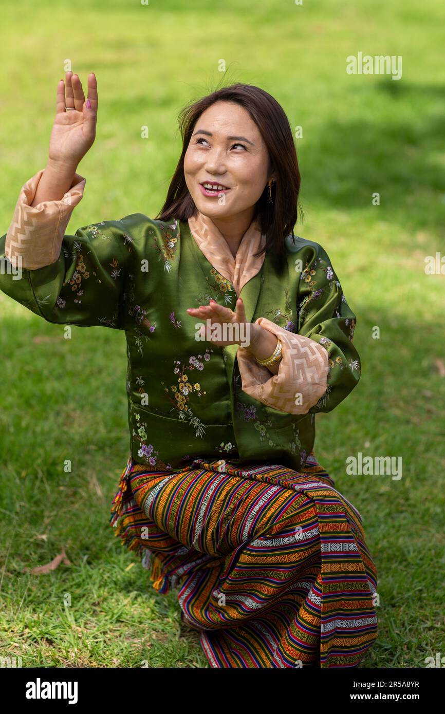 A performer from the Royal Academy of Performing Arts (RAPA) in Thimphu ...