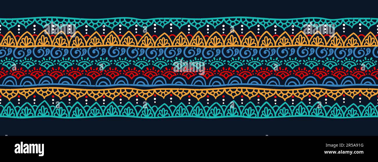 Hand drawn abstract seamless pattern, ethnic background, simple style ...