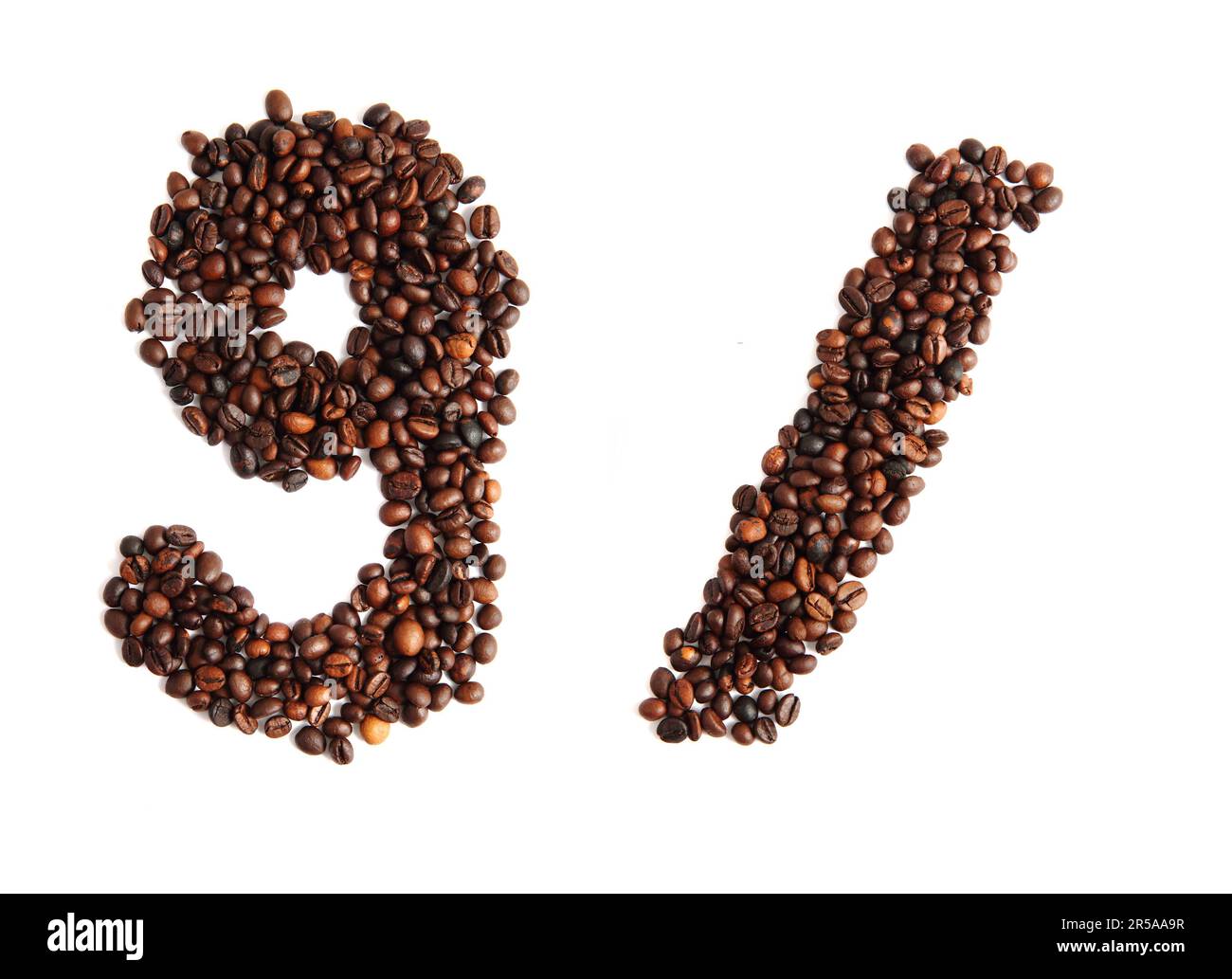 numbers from coffee beans isolated on the white background Stock Photo ...
