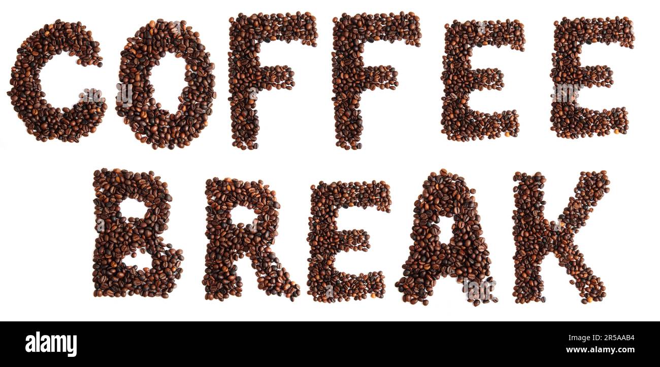 coffee break isolated on the white background Stock Photo - Alamy