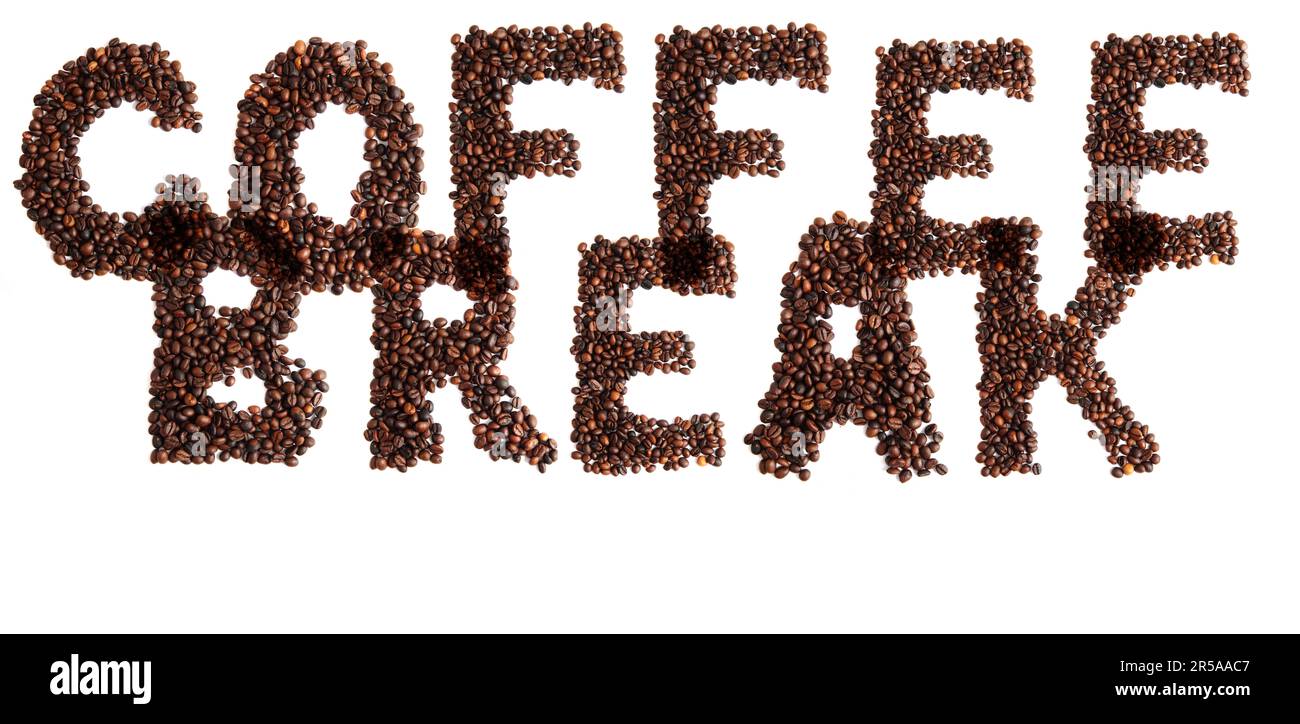 coffee break isolated on the white background Stock Photo - Alamy
