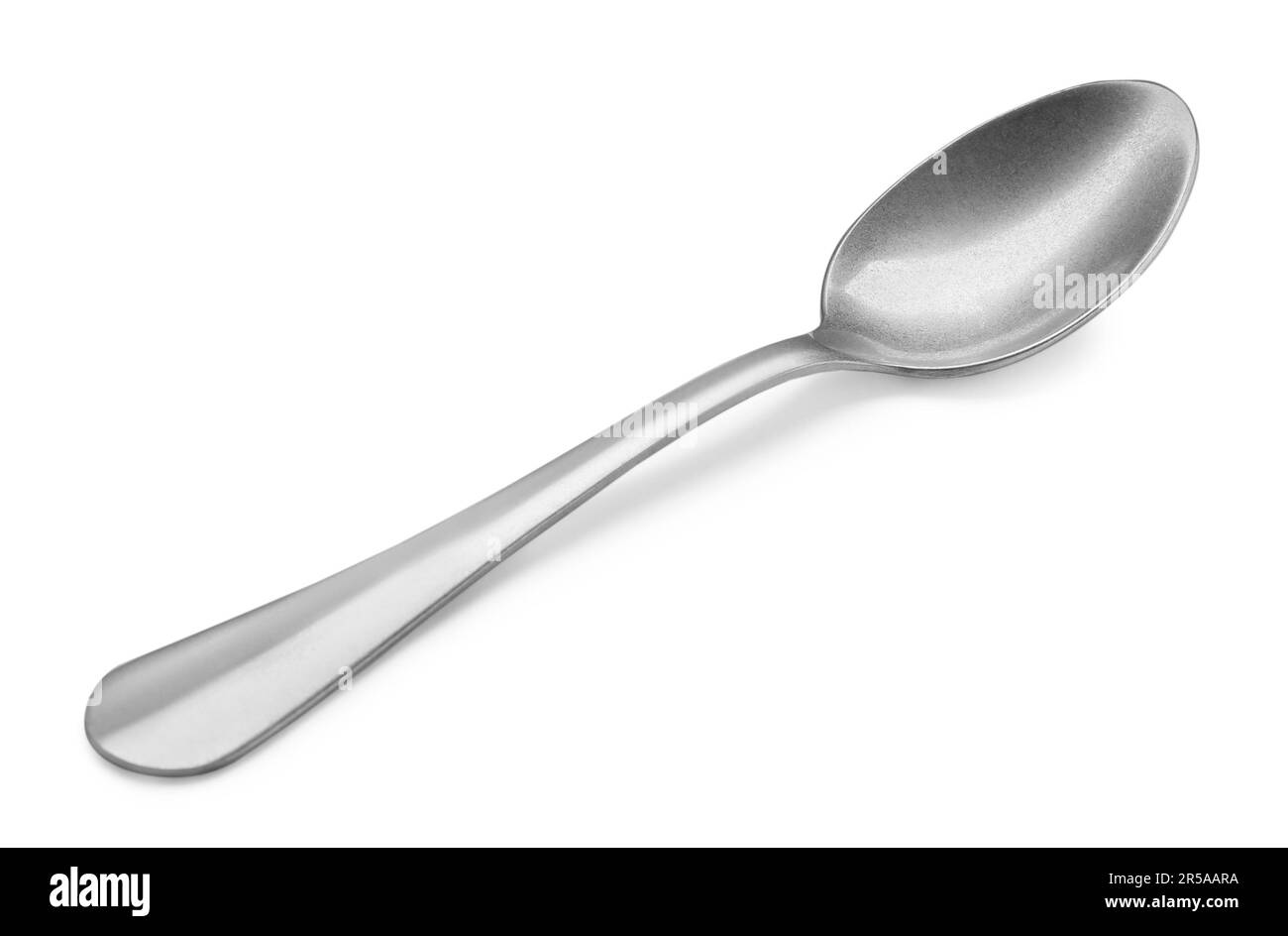 New clean shiny spoon isolated on white Stock Photo - Alamy