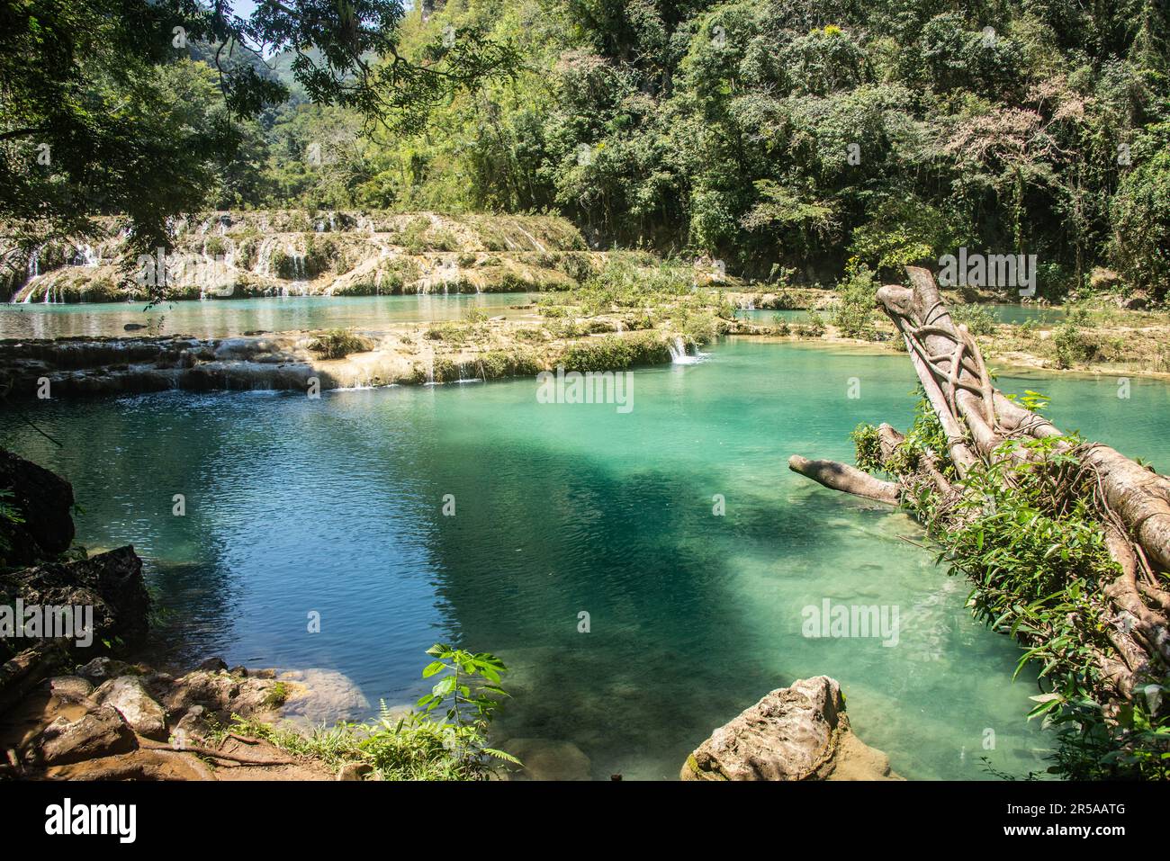 The beautiful pools of Semuc Champey, Rio Cabohon, Lanquin, Alta ...