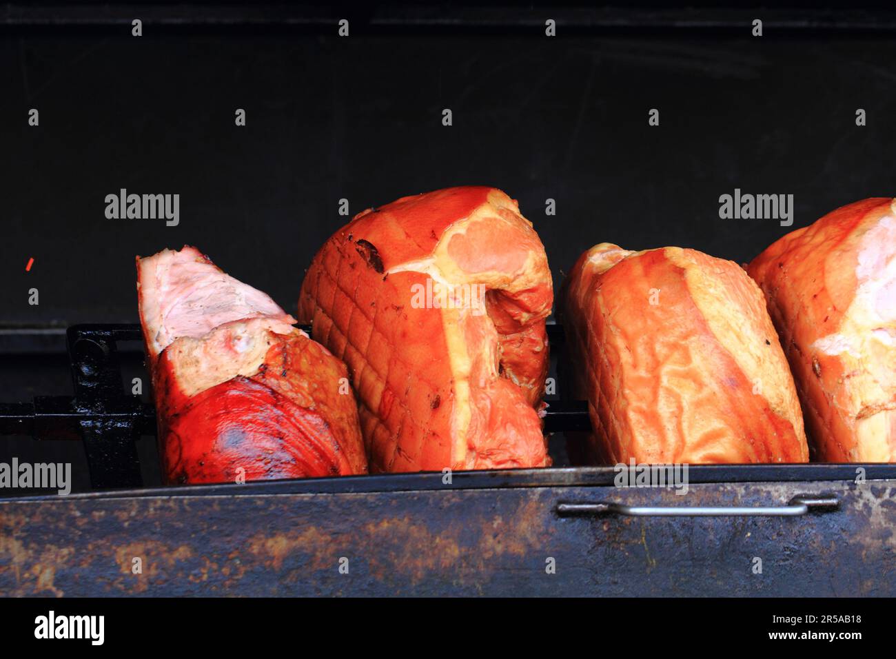 smoked pig meat as nice food background Stock Photo - Alamy