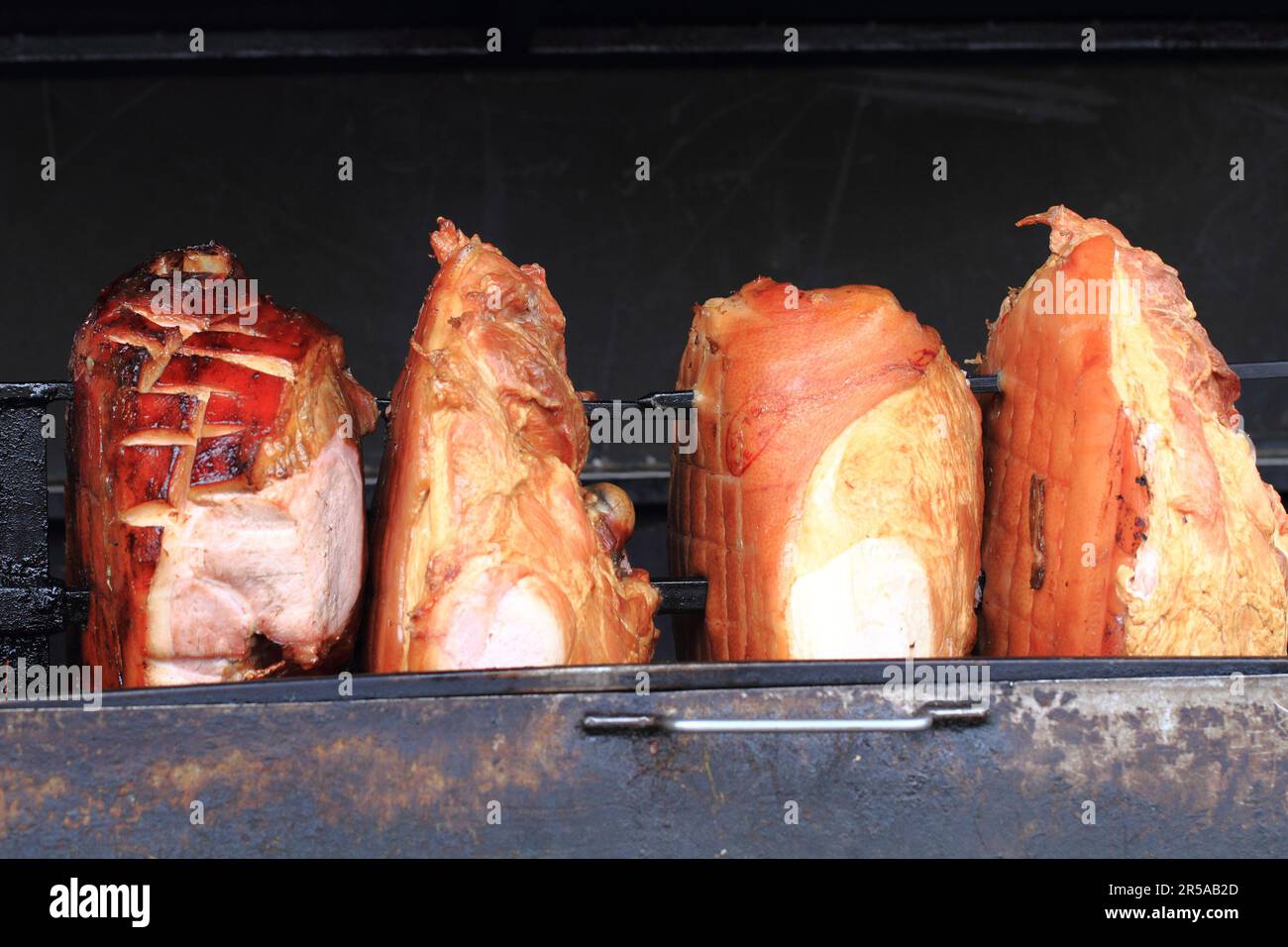 smoked pig meat as nice food background Stock Photo - Alamy