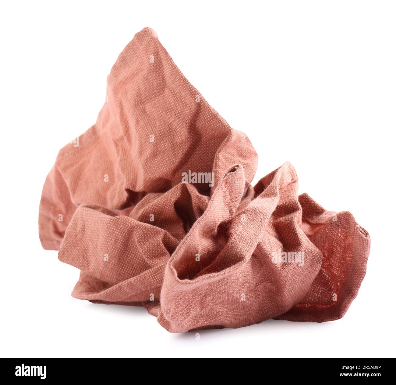 Crumpled color fabric napkin isolated on white Stock Photo - Alamy