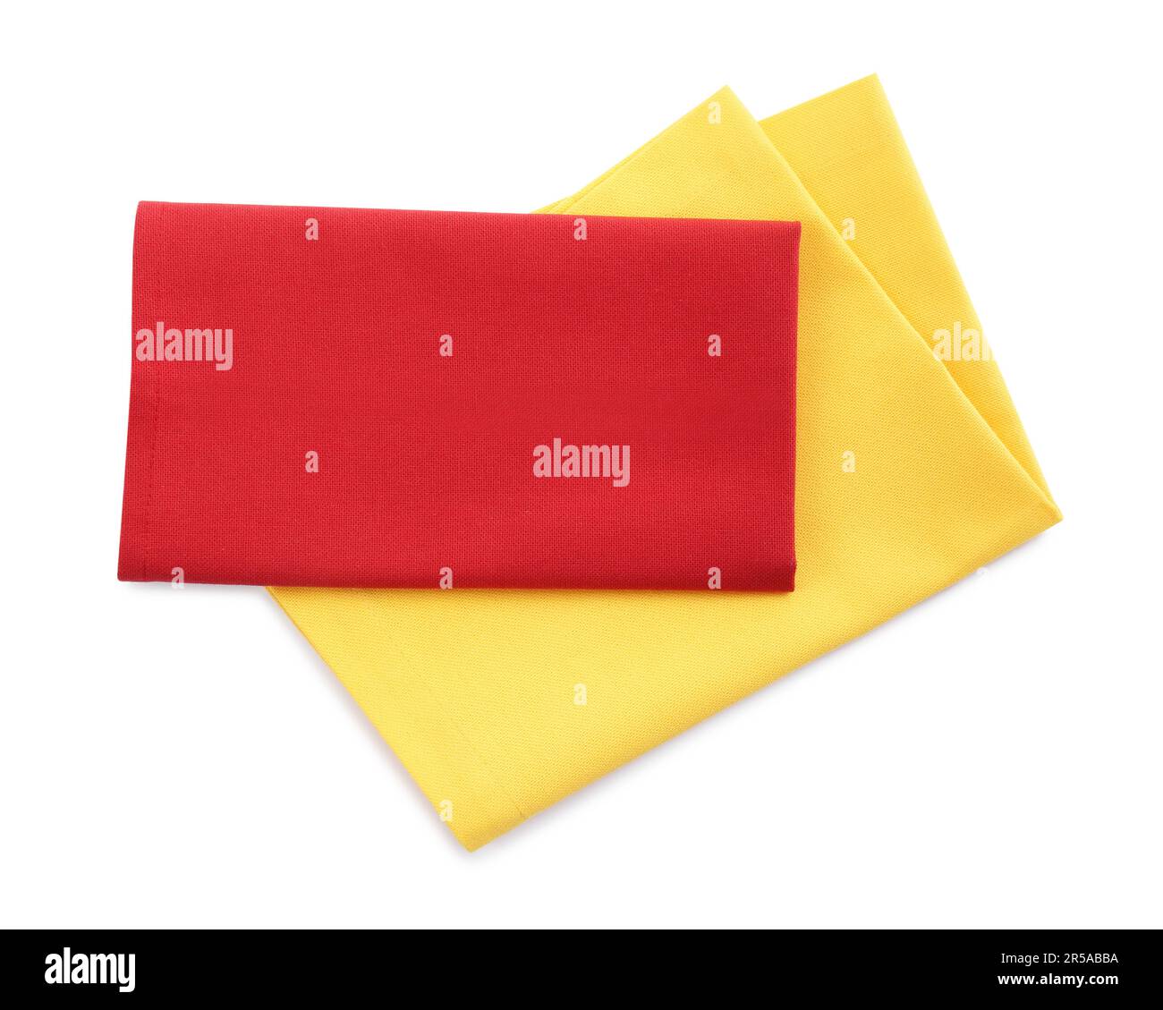Fabric napkins for table setting isolated on white, top view Stock ...