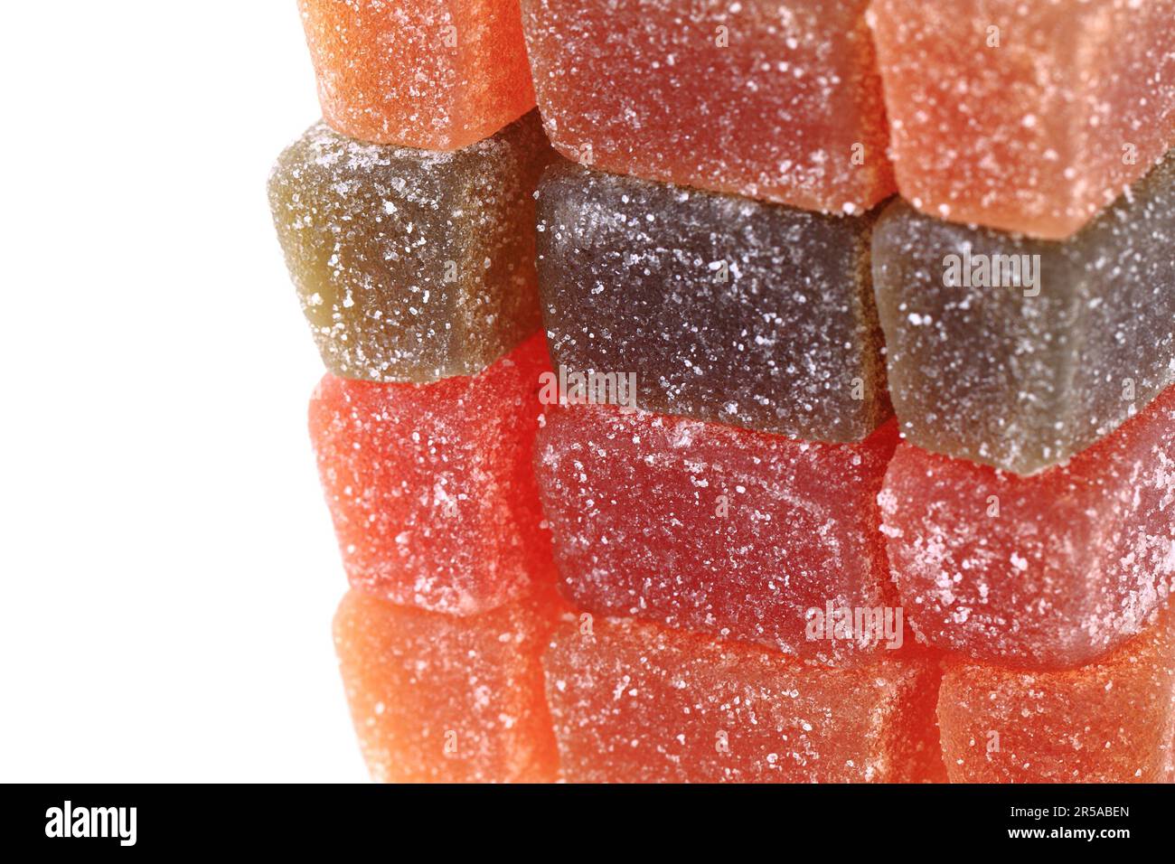 candy fruit cubes isolated on the white background Stock Photo - Alamy