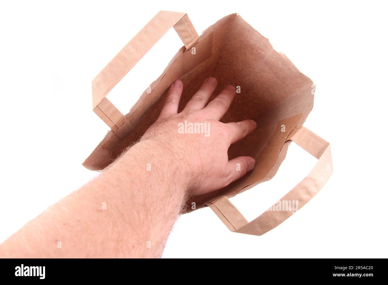 empty paper bag isolated on the white background Stock Photo - Alamy
