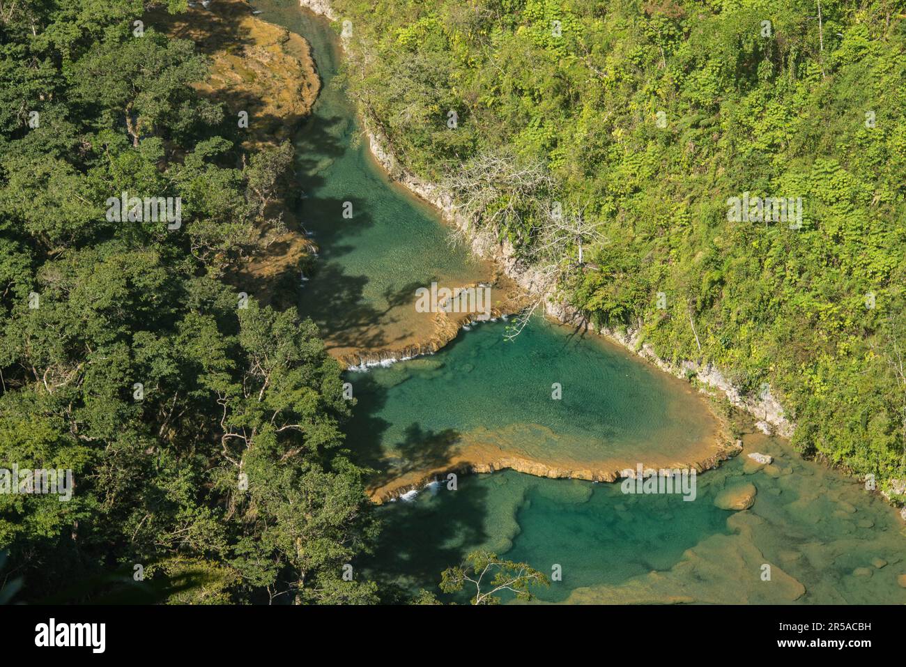 The beautiful turquoise pools of Semuc Champey, Rio Cabohon, Lanquin ...