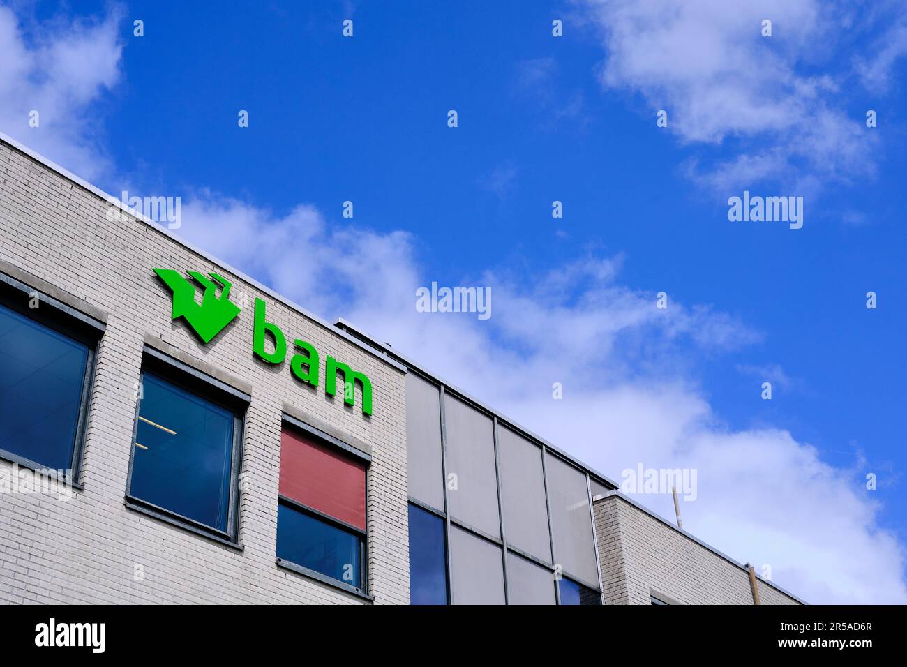 Bunnik, The Netherlands, July 7, 2022. BAM construction. Low angle view ...