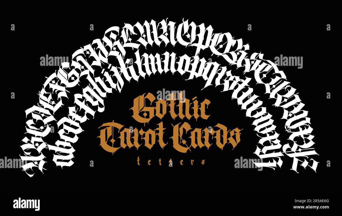 Gothic. Vector. Uppercase letters on a dark background. Beautiful and ...