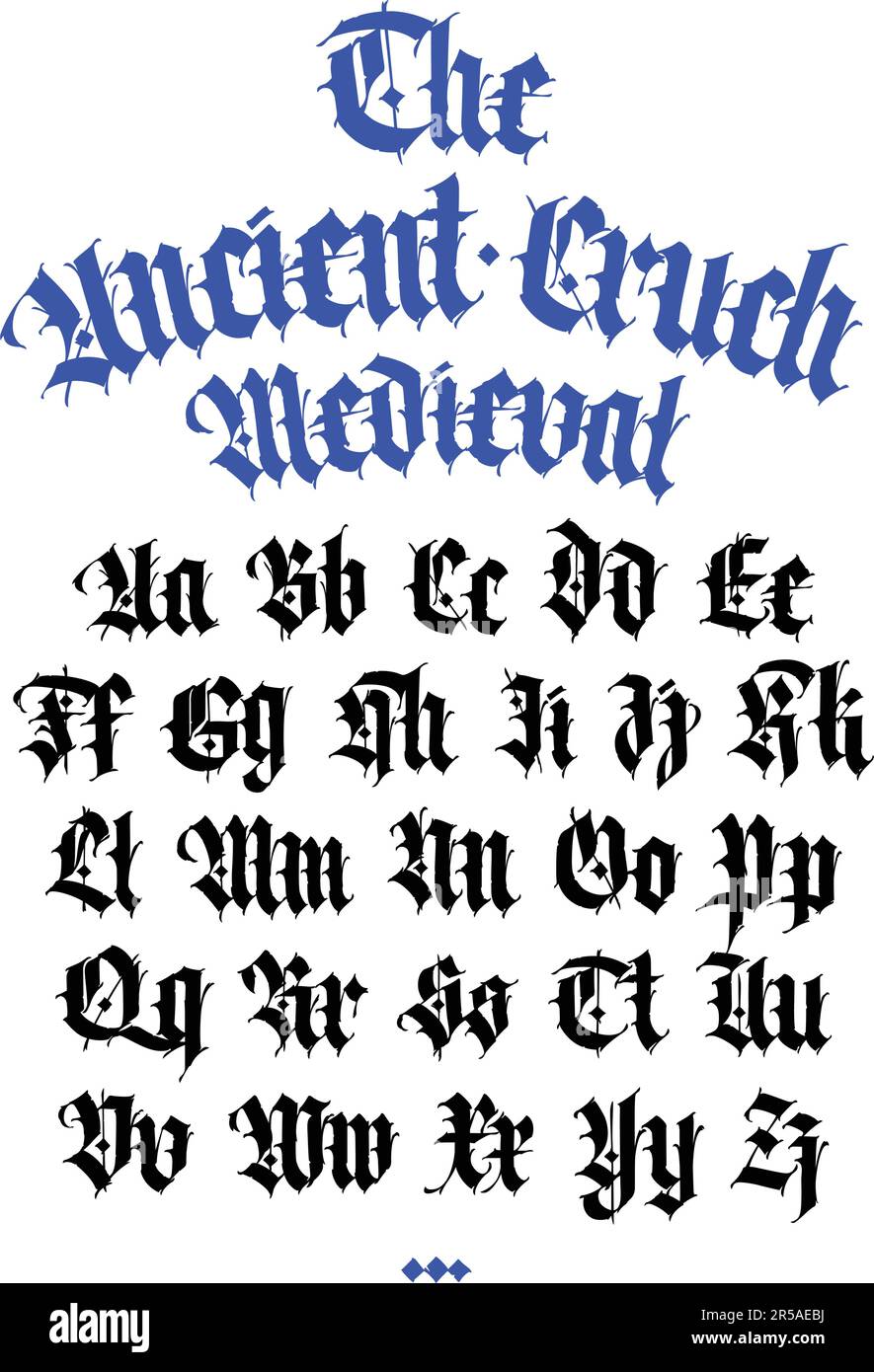 Gothic. Vector. Uppercase letters on a dark background. Beautiful and ...