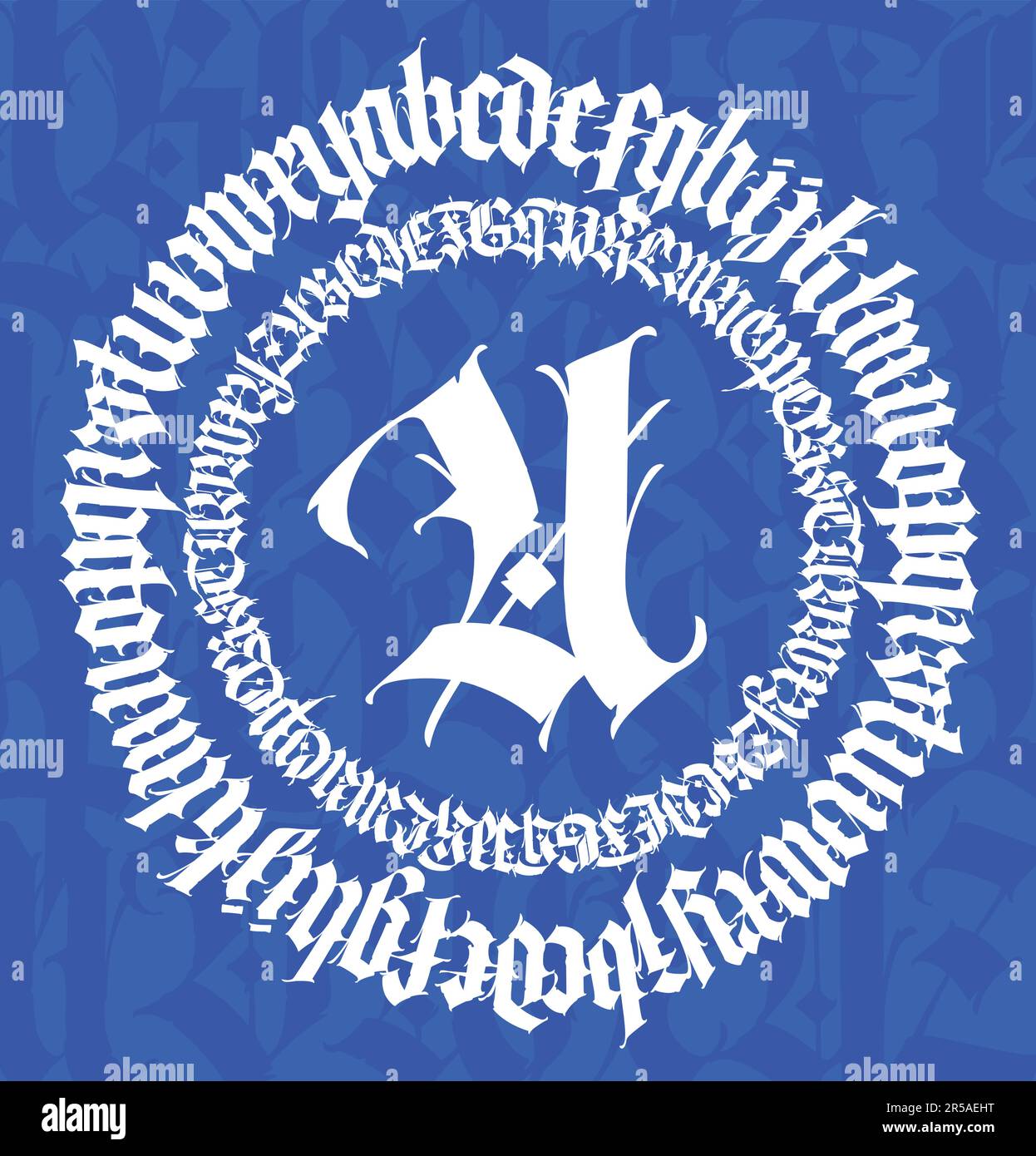 Pattern, ornament in the Gothic style. Vector. Gothic Old Germanic font ...