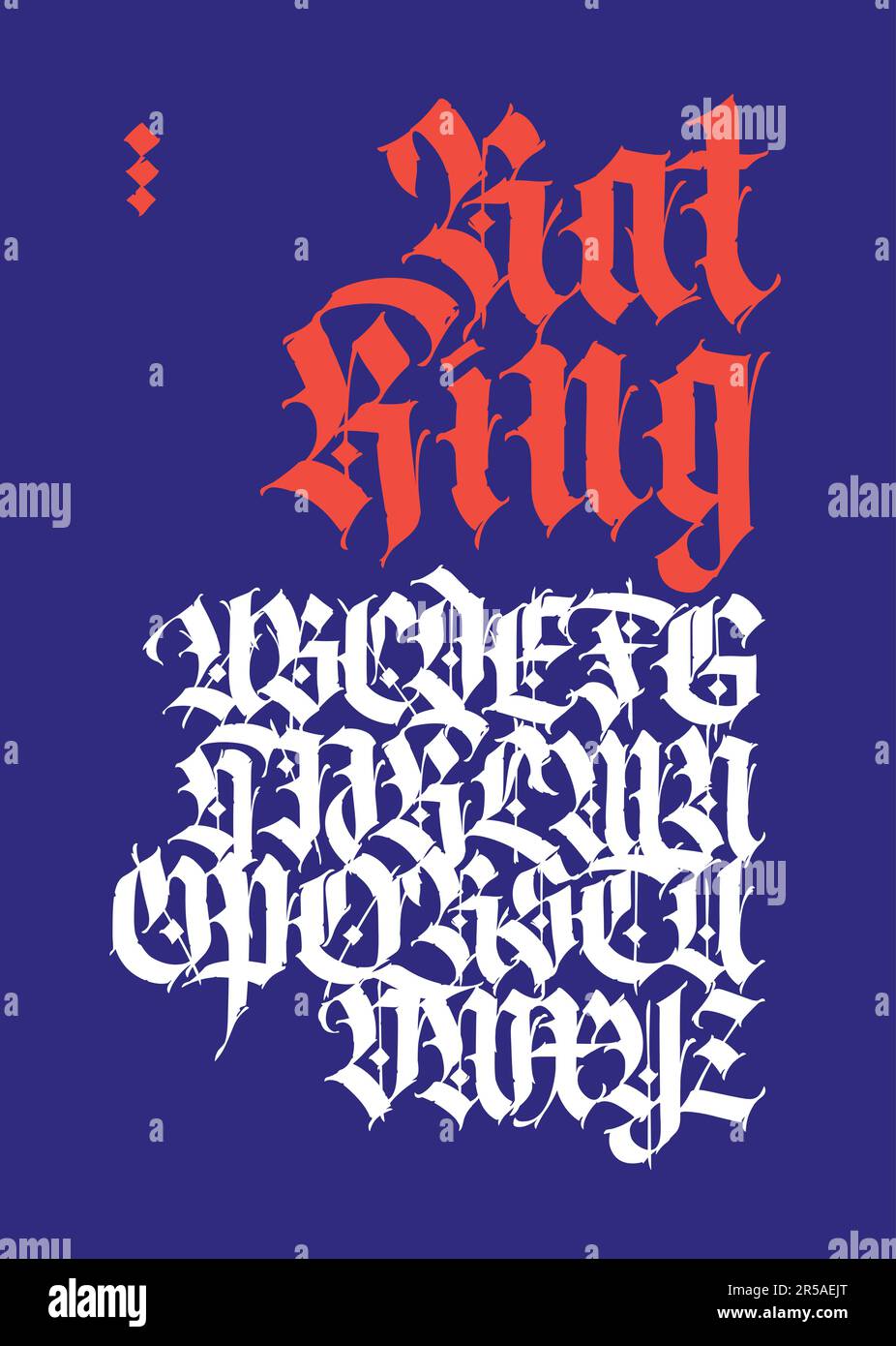 Gothic font from Latin letters. Vector. English alphabet. Medieval ...