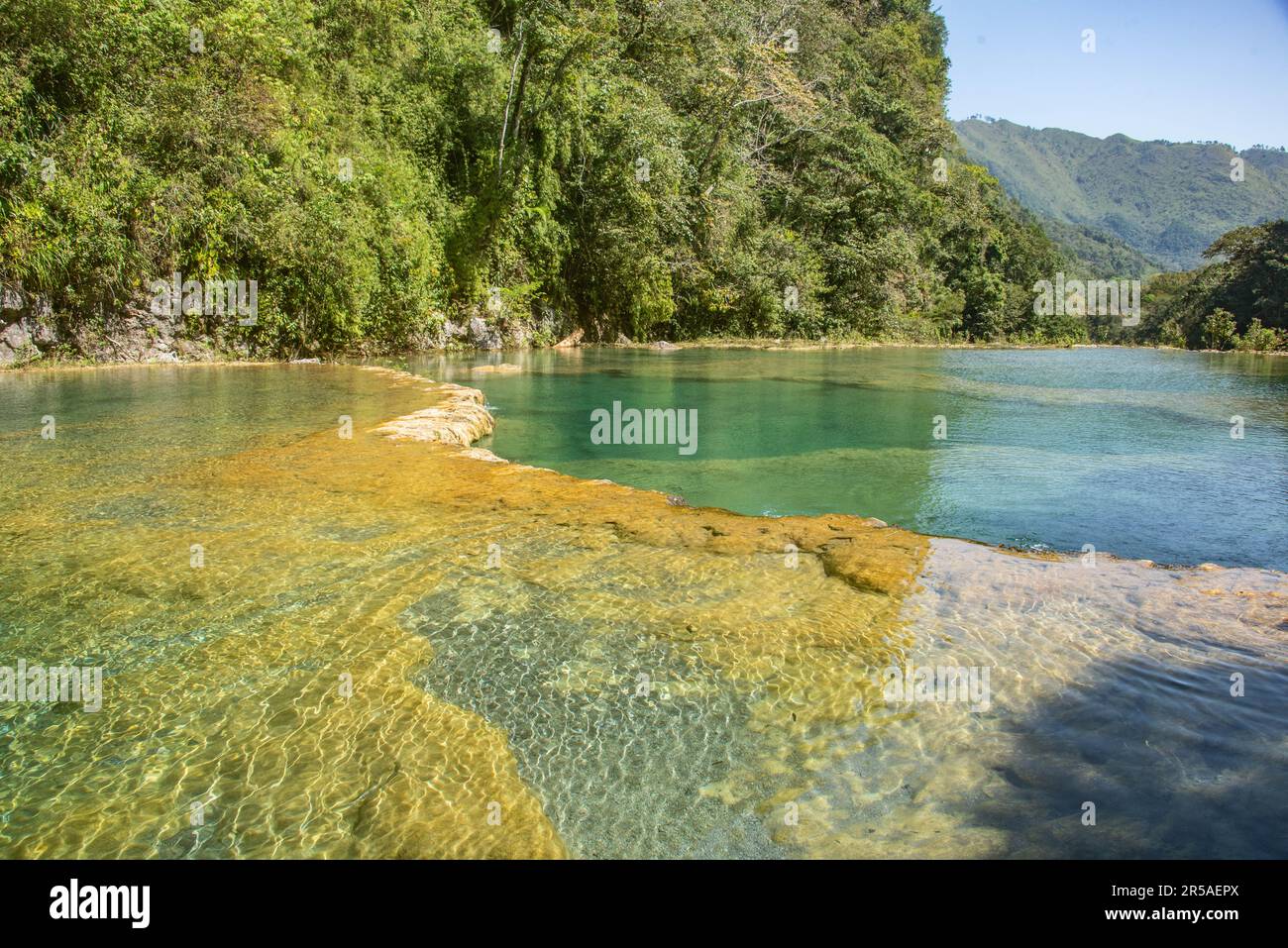 The beautiful pools of Semuc Champey, Rio Cabohon, Lanquin, Alta ...