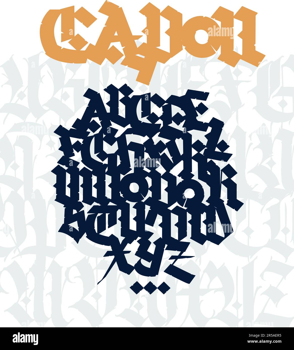 Gothic. Vector. Uppercase letters on a white background. Beautiful and ...