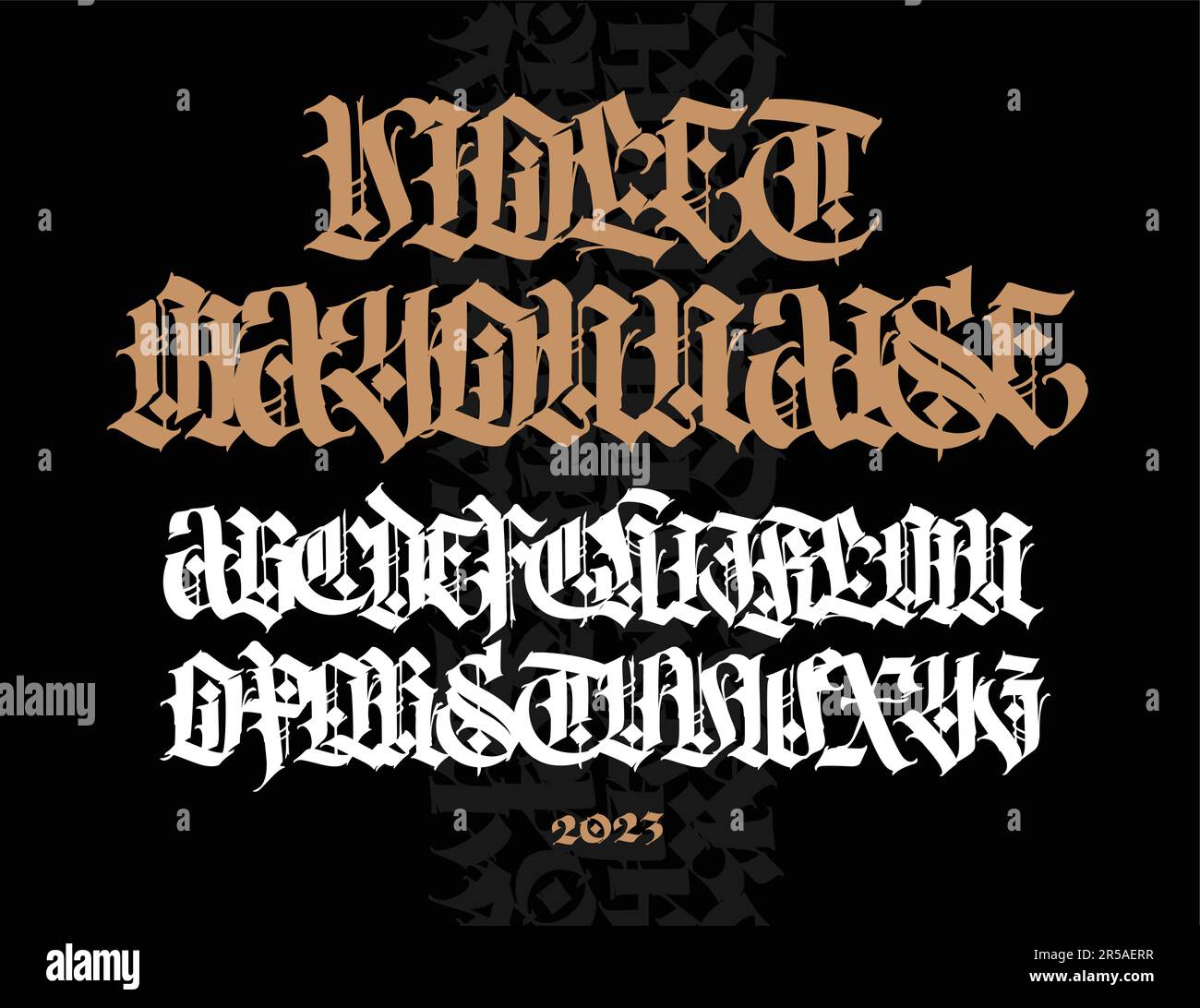 Gothic. Vector. Uppercase letters on a dark background. Beautiful and ...