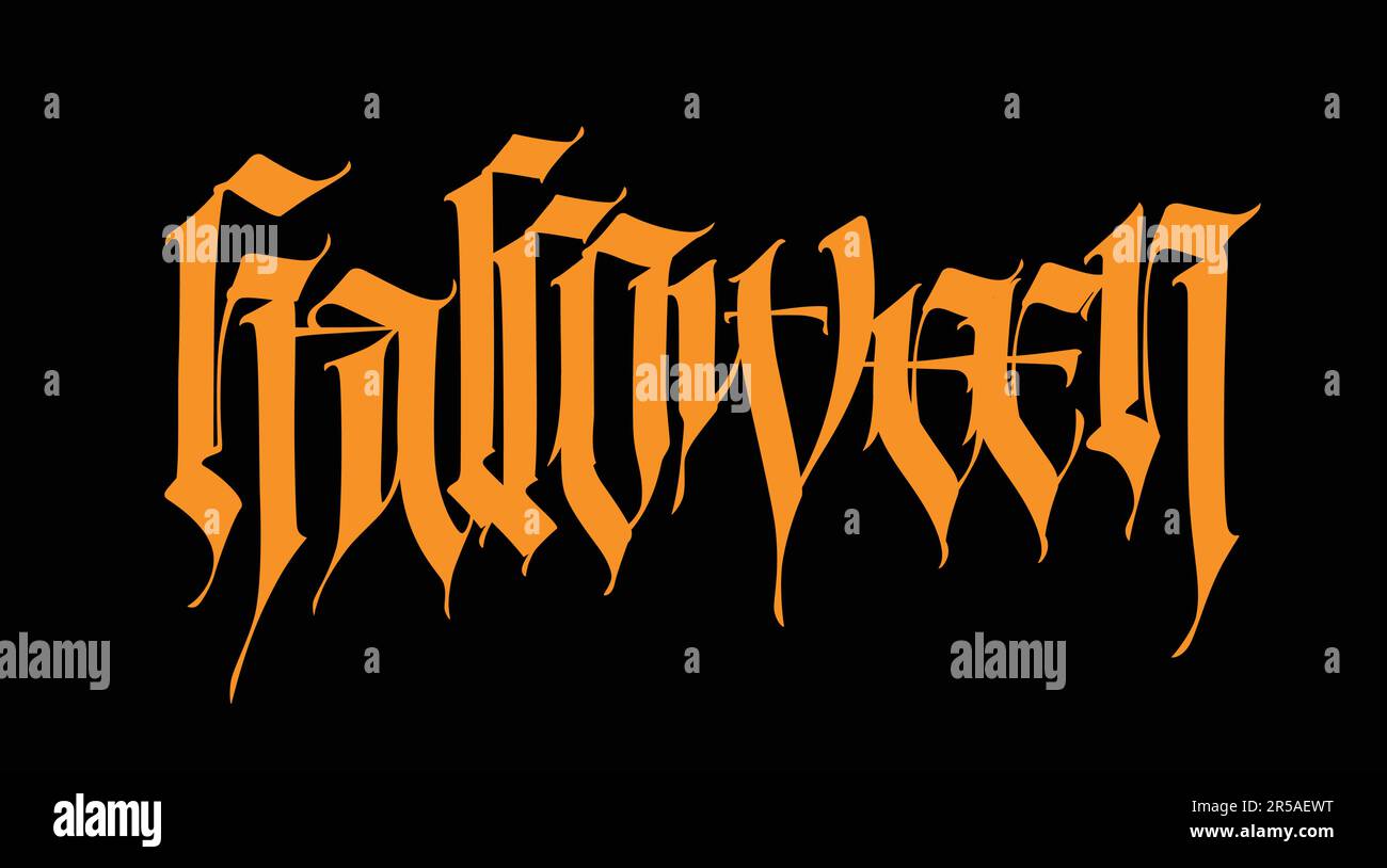 Gothic, Halloween inscription. Vector. The inscription for the holiday ...