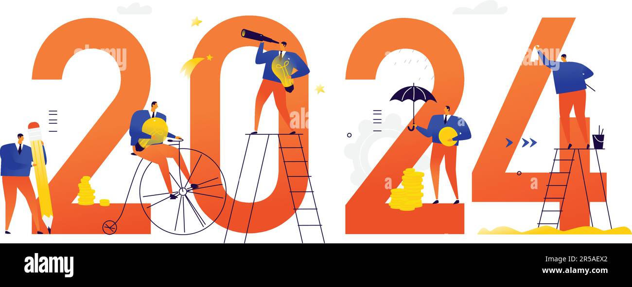 2024 number Stock Vector Images - Alamy