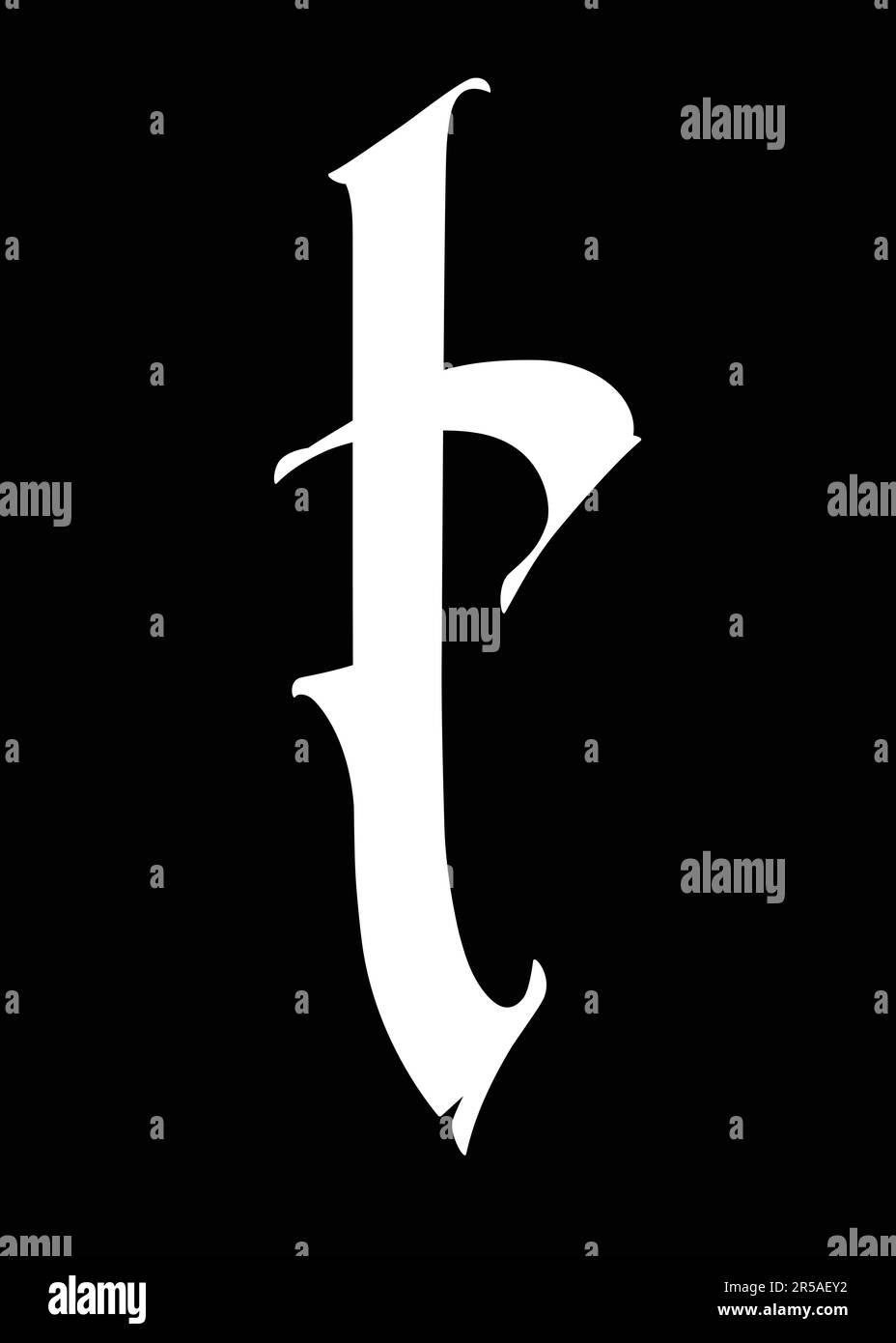 Letter t, in the Gothic style. Vector. Alphabet. The symbol is isolated ...