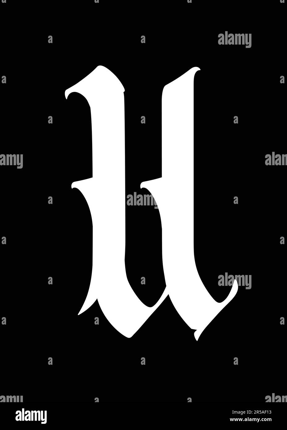 Letter u, in the Gothic style. Vector. Alphabet. The symbol is isolated ...