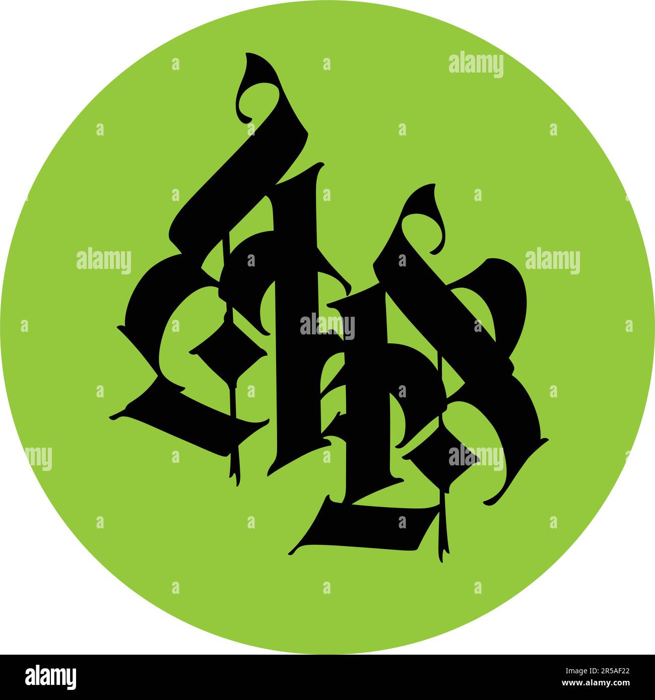 Modern Gothic calligraphy. Font from latin letters. Vector. Abstract ...