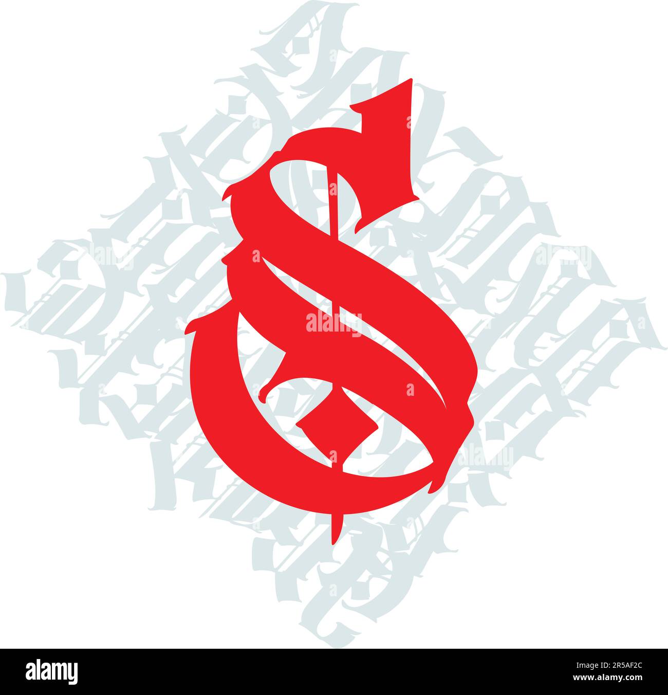 Letter S, in the Gothic style. Vector. Alphabet. The symbol is isolated ...