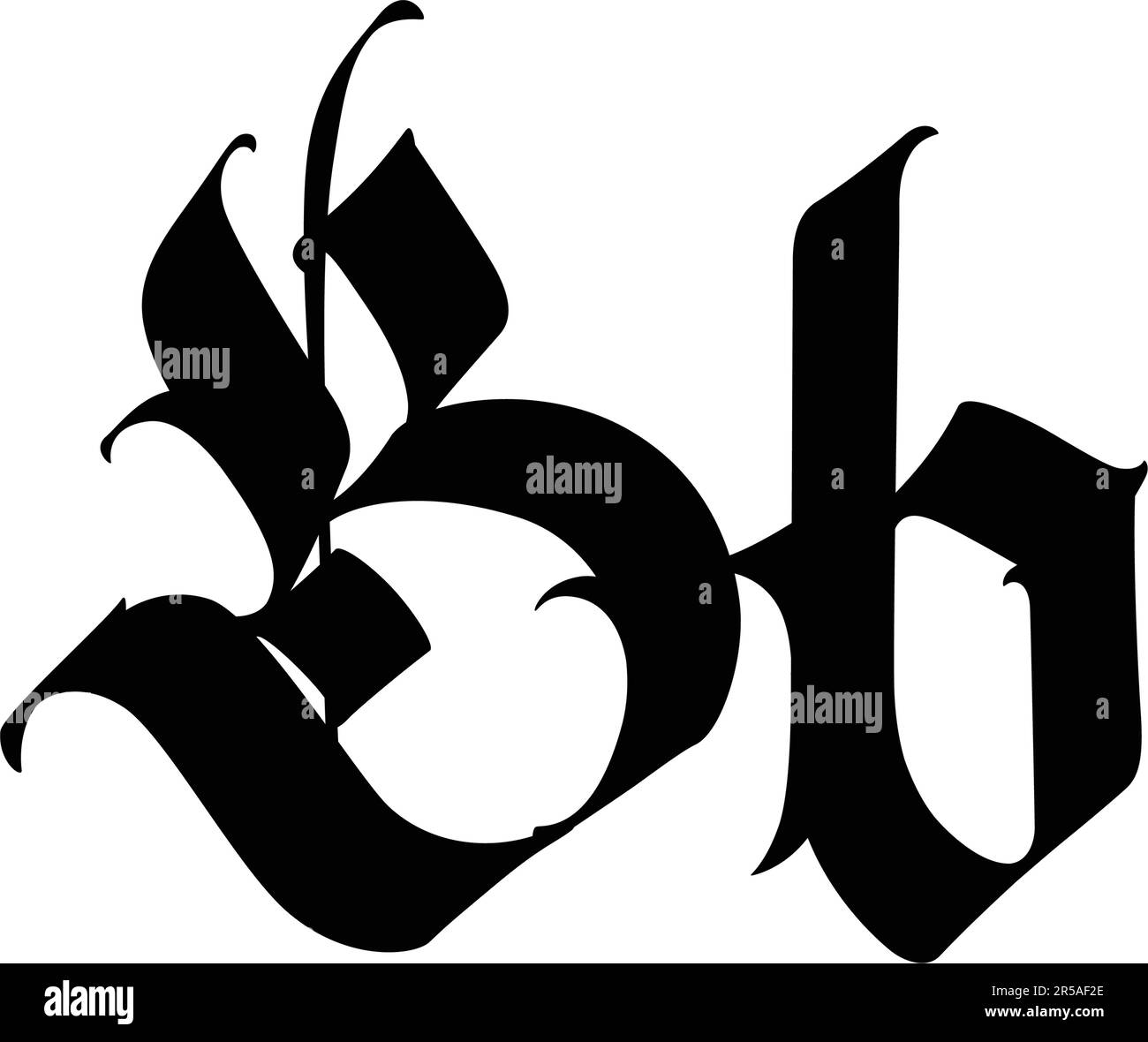 Letter B, in the Gothic style. Vector. Alphabet. The symbol is isolated ...