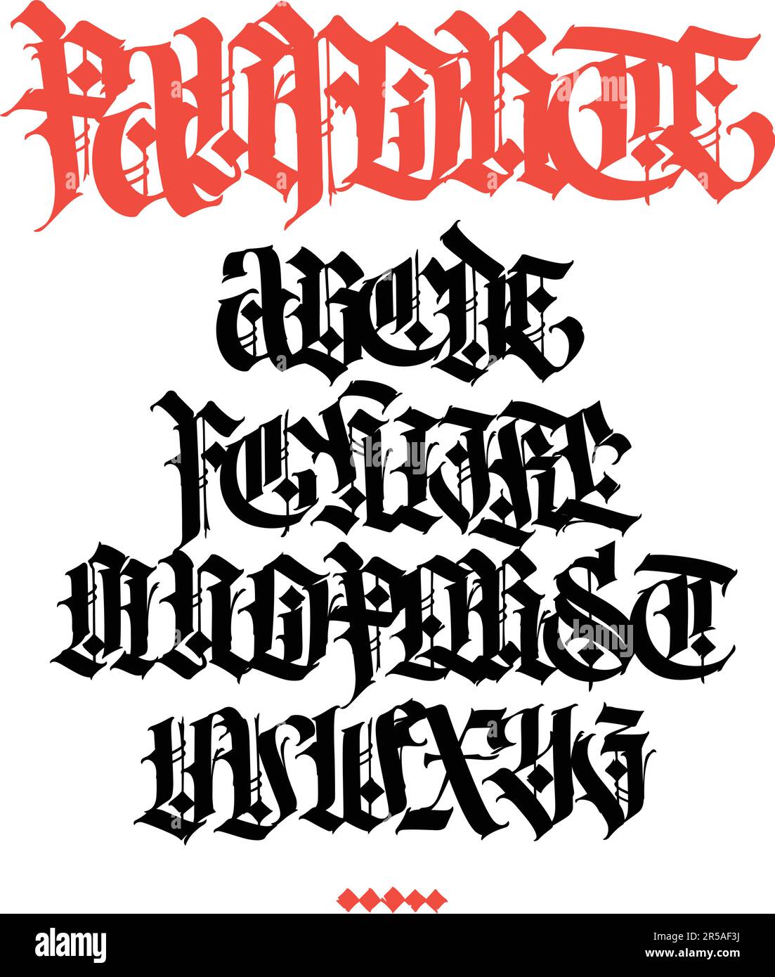 Gothic. Vector. Uppercase letters on a white background. Beautiful and ...