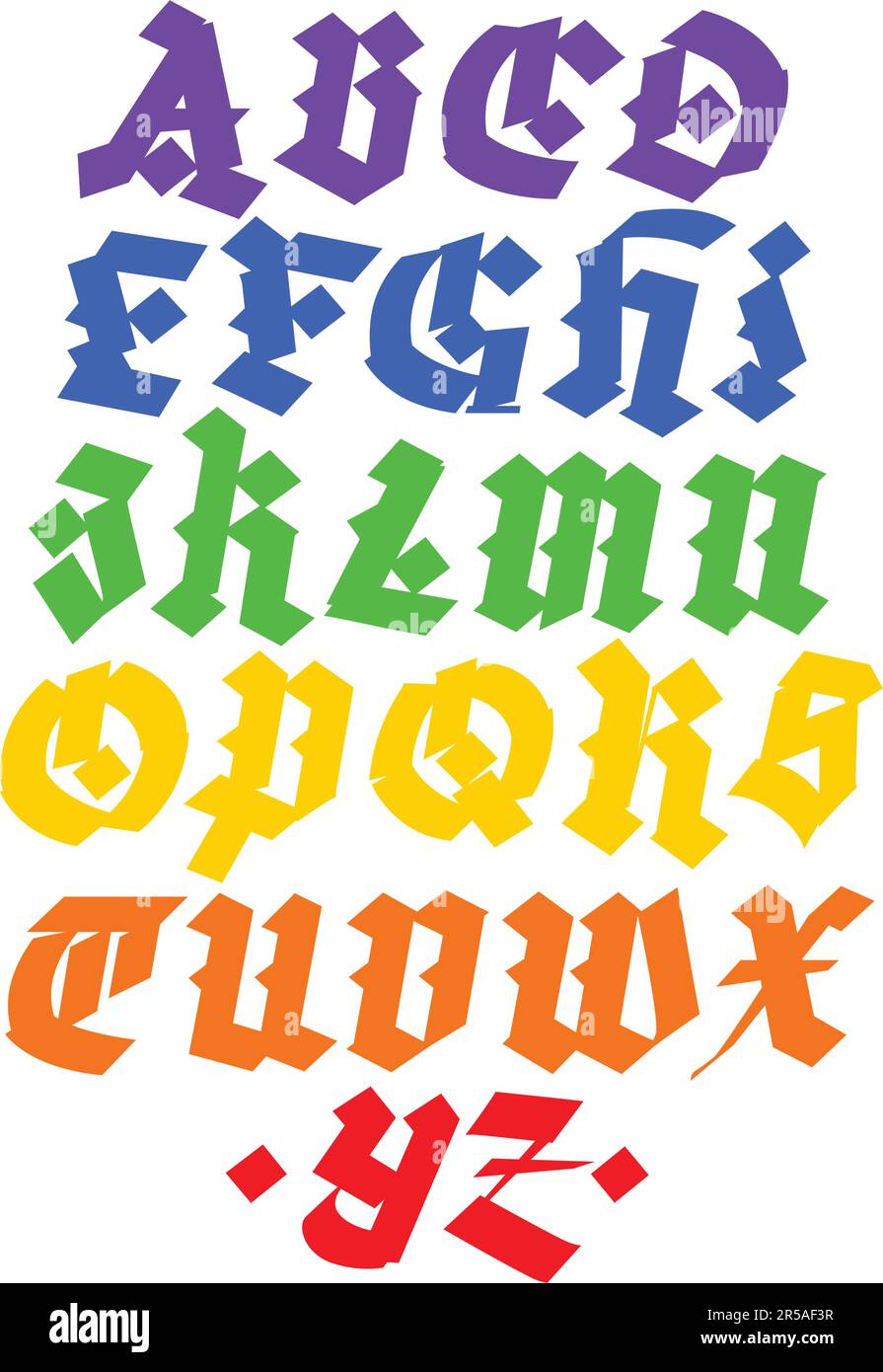 Gothic. Vector. Uppercase letters on a white background. Beautiful and ...